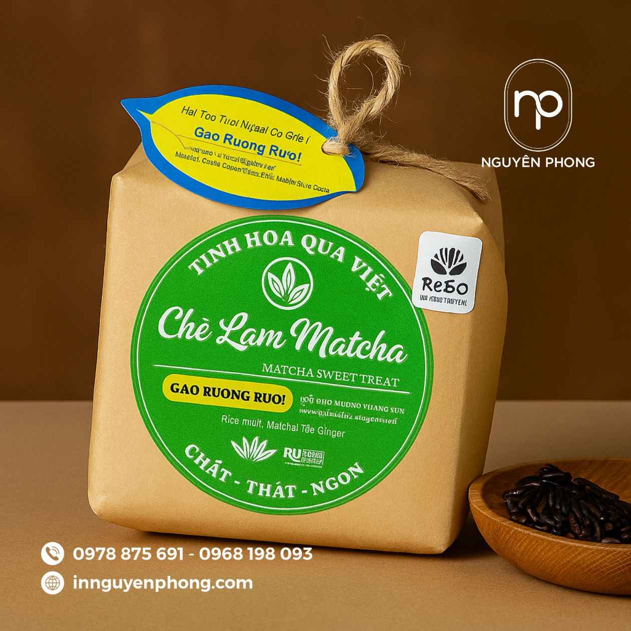 In tem bánh chè lam đẹp, chuyên nghiệp, giá rẻ